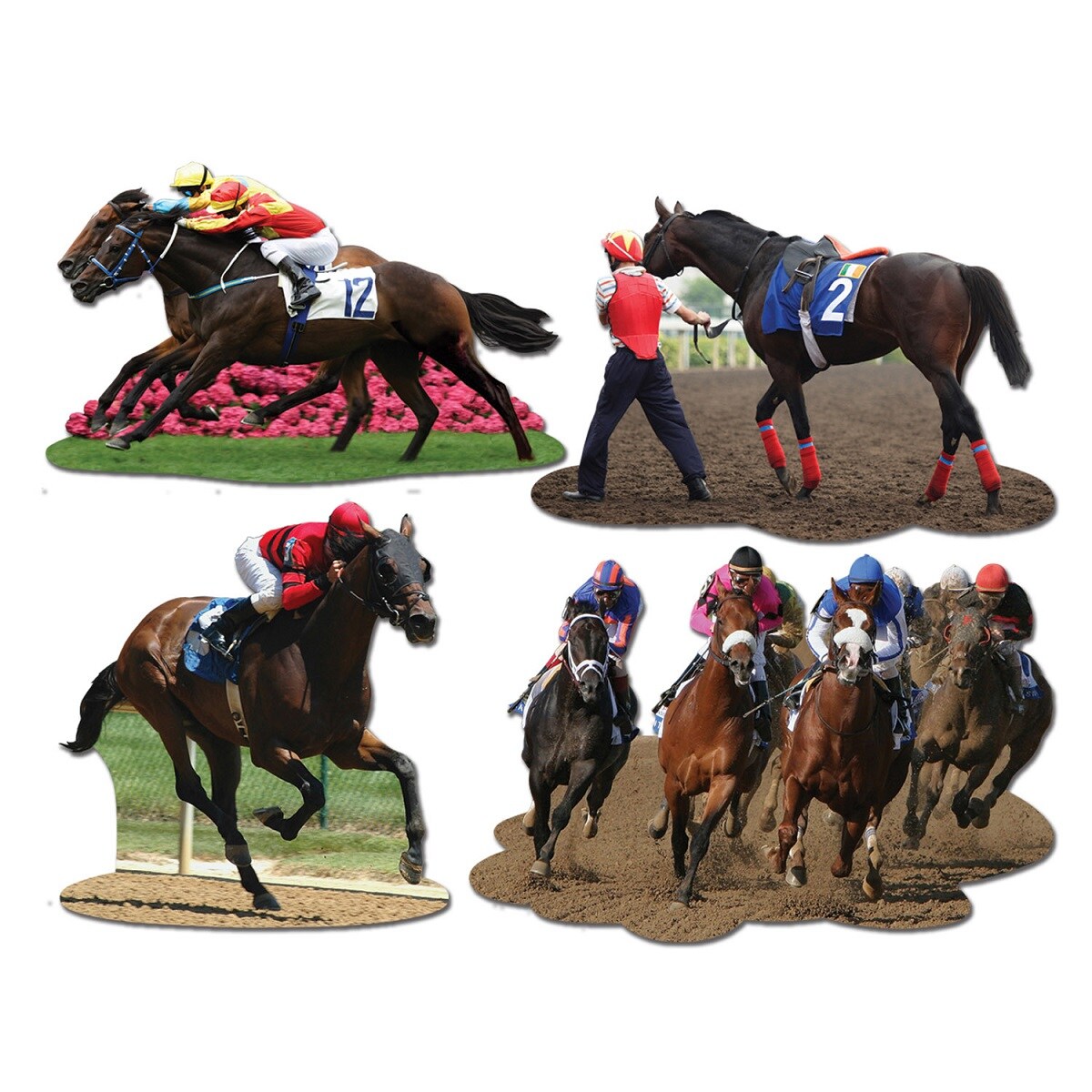 Party Central Club Pack of 48 Brown Derby Horse and Jockey Racing ...