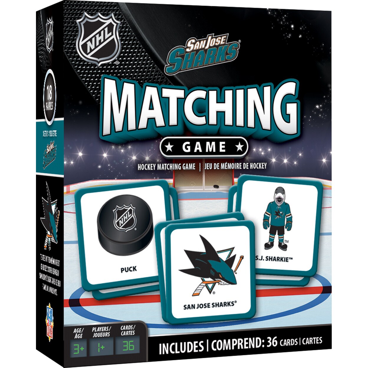 Masterpieces Officially Licensed NHL San Jose Sharks Matching Game for ...