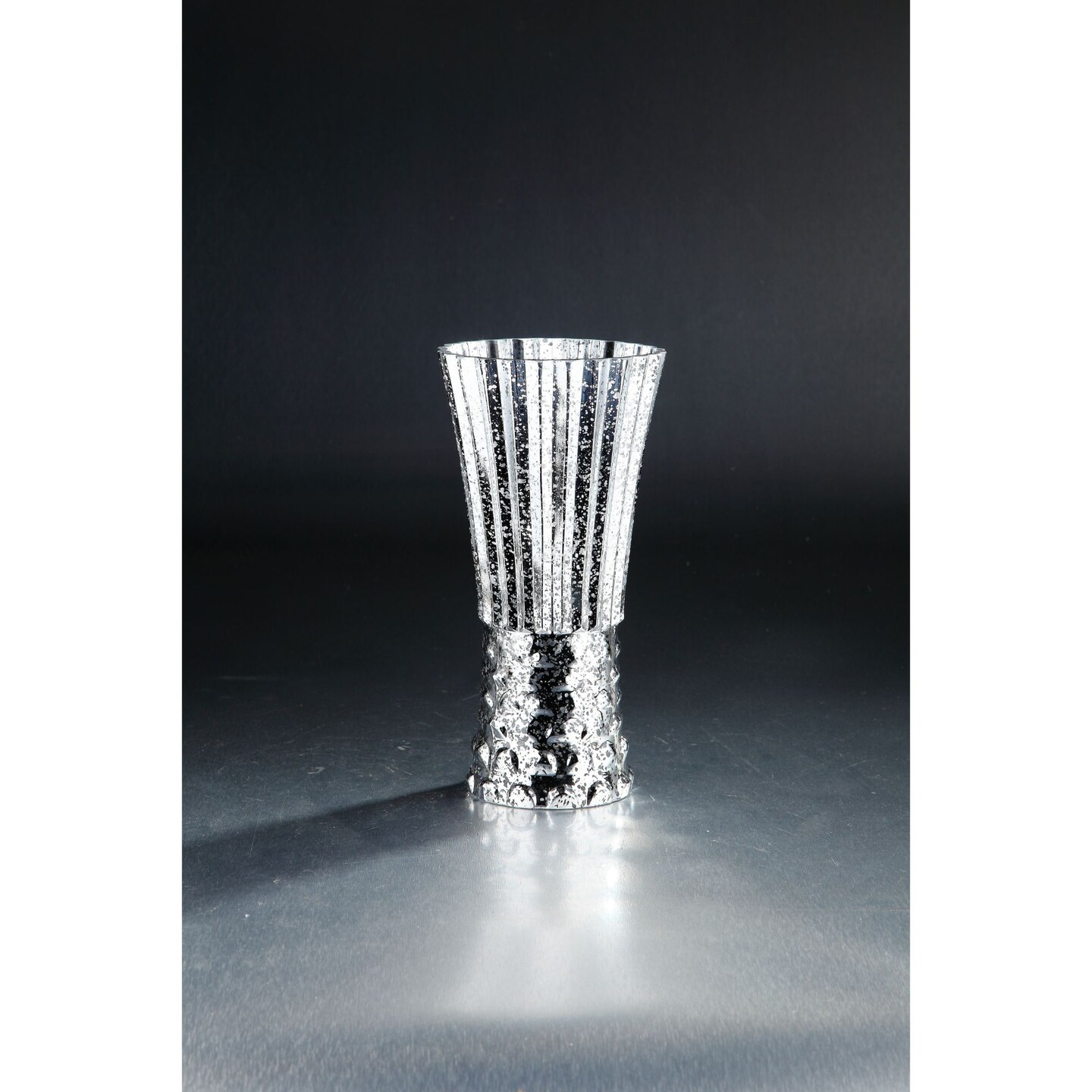 CC Home Furnishings 12" Metallic Silver Vintage Glass Vase Tabletop ...