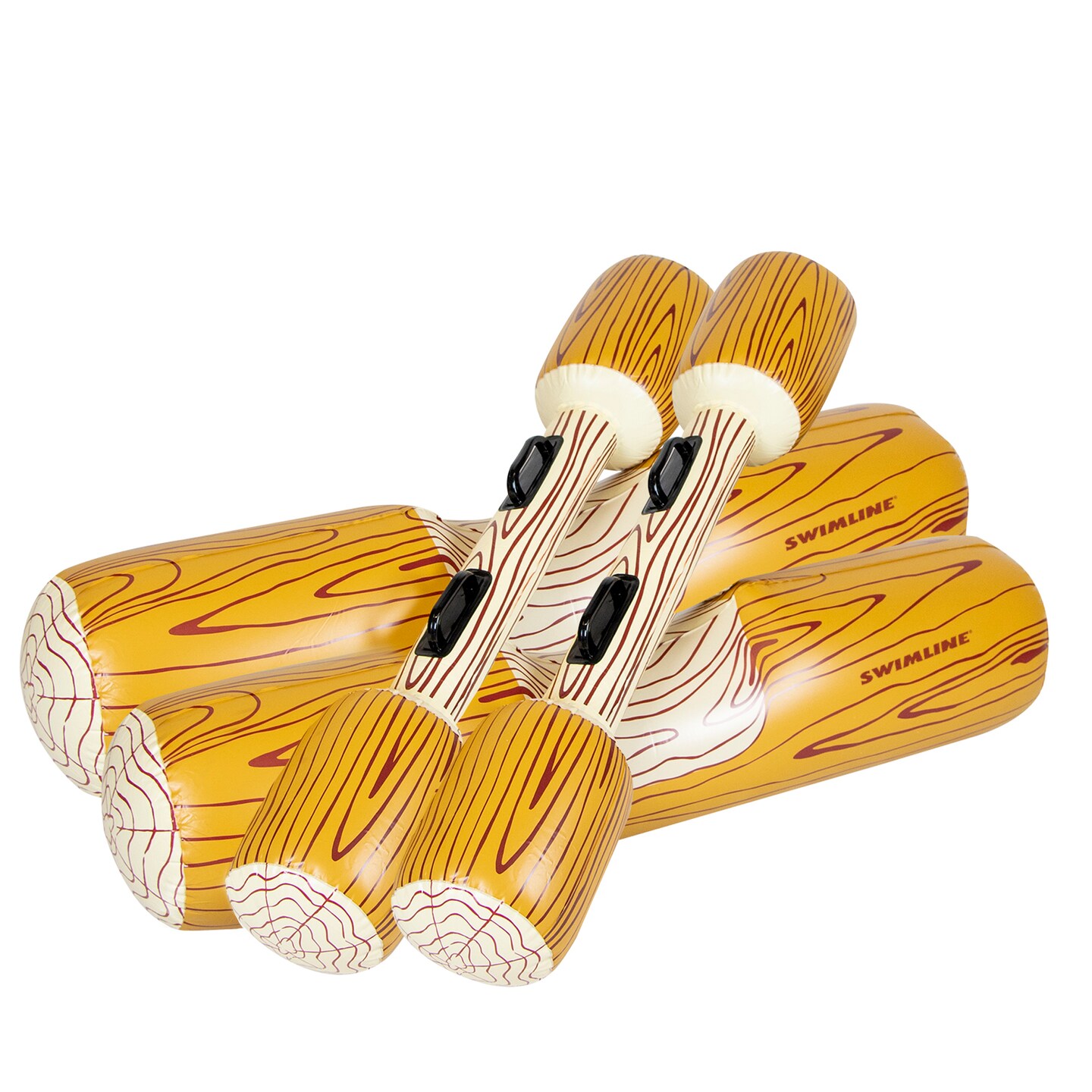 Swim Central 54" Brown and White Inflatable Swimming Pool Log Flume ...