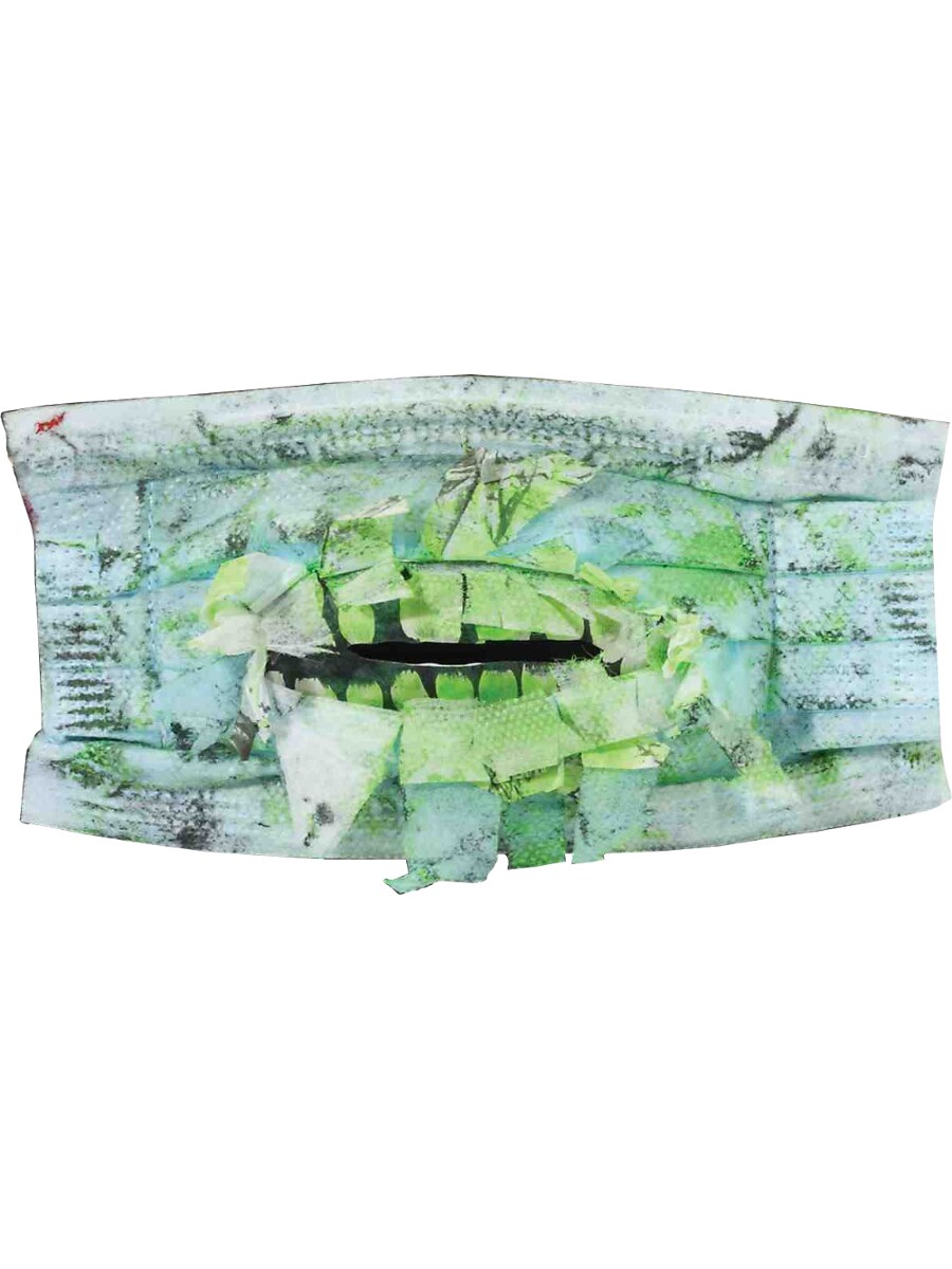 Biohazard Zombie Costume Accessory Green Oozing Doctor's Surgical Mask ...