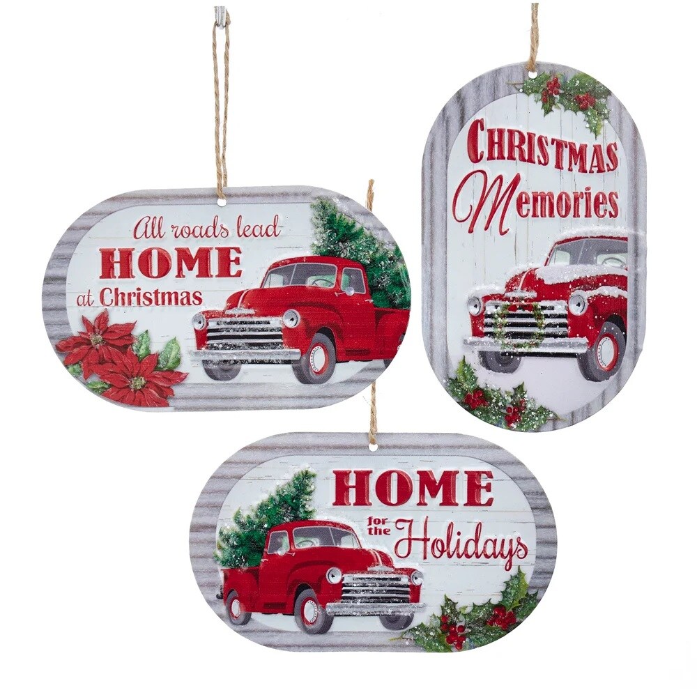 KSA Pack of 24 Red Truck With Saying Three Different Styles Christmas ...