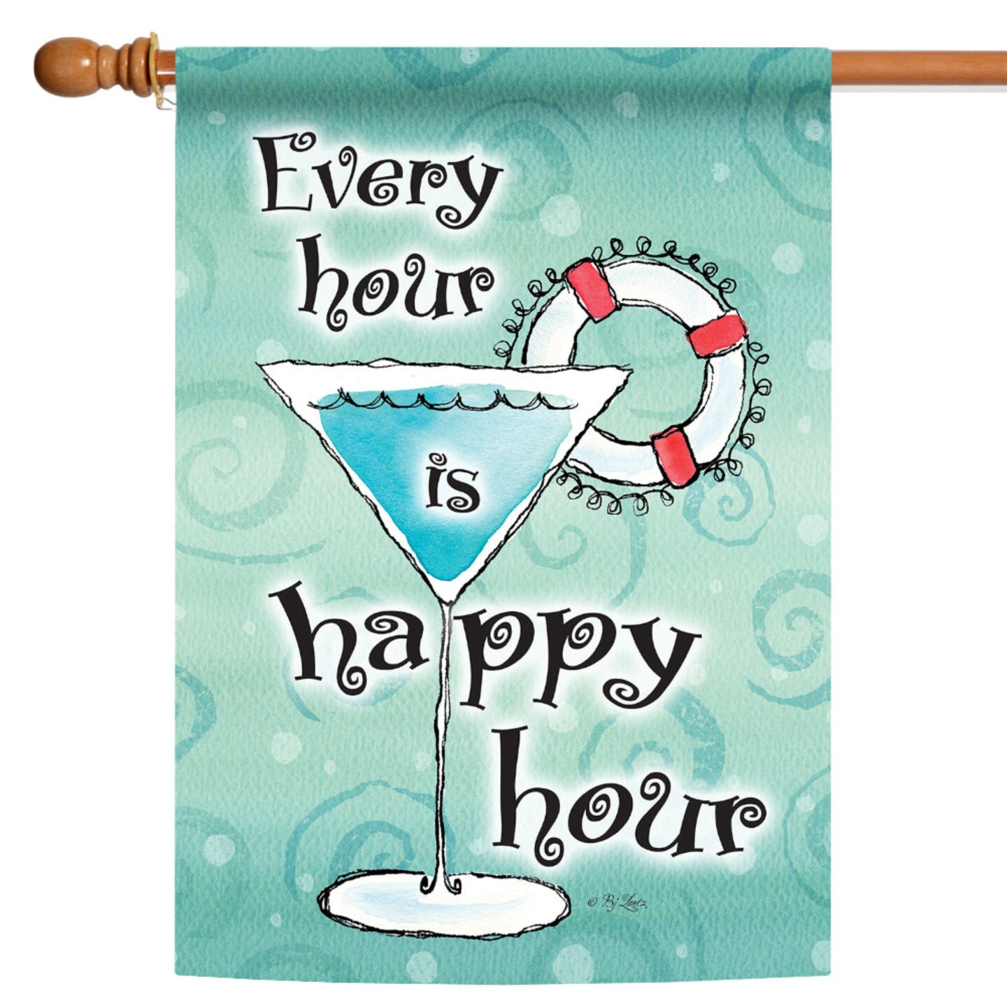 Toland Home Garden Blue and Red Happy Hour Outdoor House Flag 40" x 28 ...