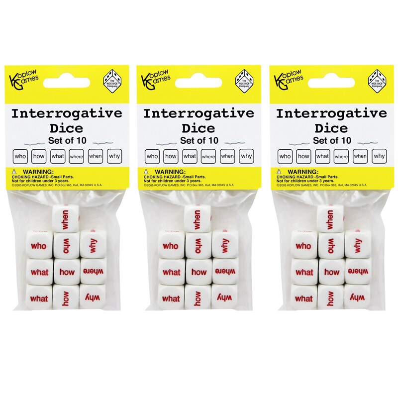 Interrogative Dice, 10 Per Set, 3 Sets | Michaels