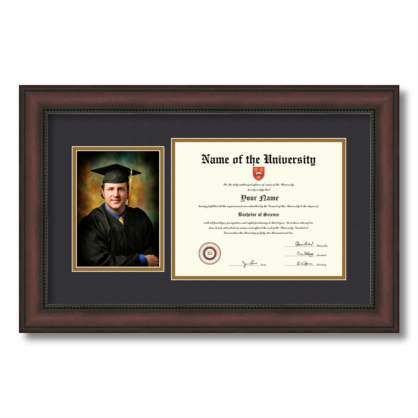 ArtToFrames 8x10 inch Diploma Frame with 6" x 8" Inch Image Opening ...