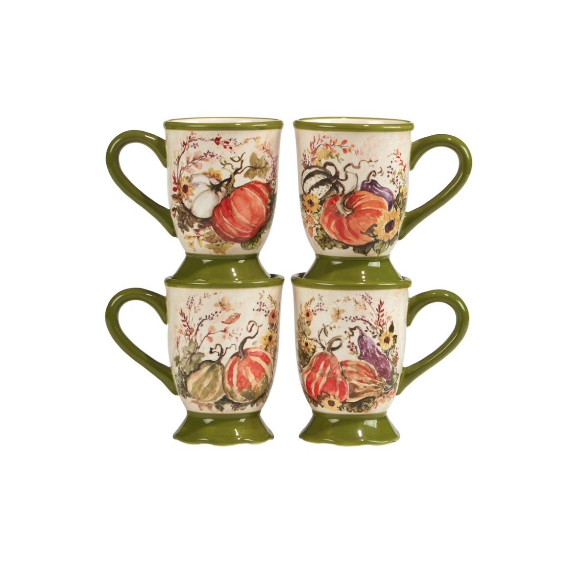Certified International Set of 4 Pumpkin, Gourd, and Flower Fall ...