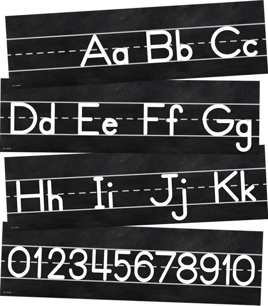 Schoolgirl Style Industrial Chic 8 pc. Farmhouse Manuscript Alphabet ...