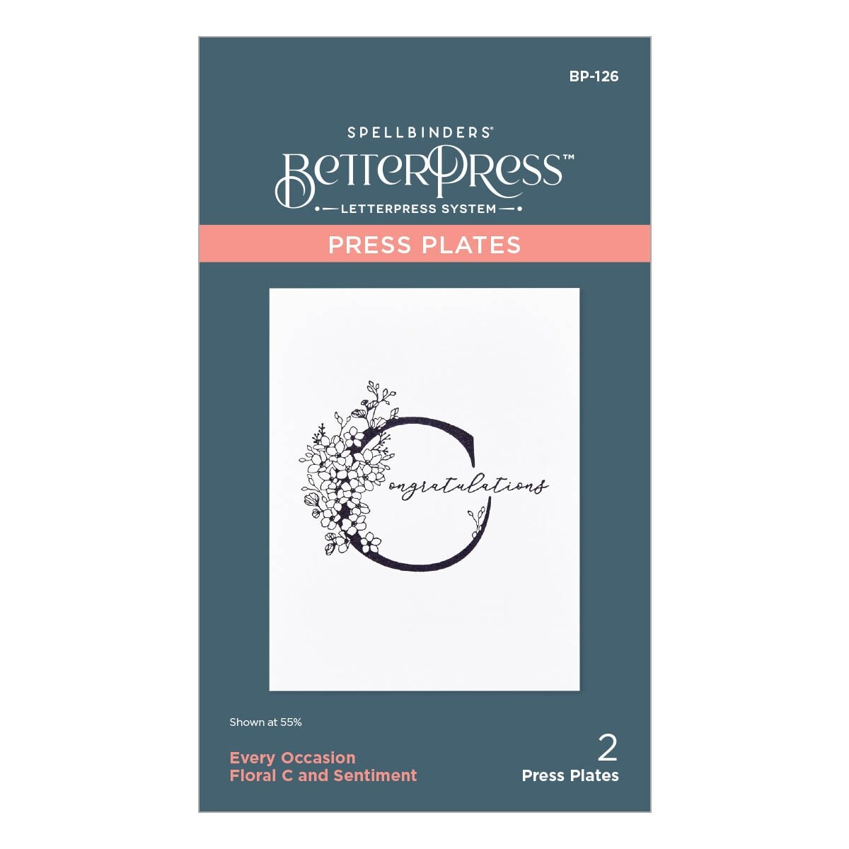 Spellbinders BetterPress Letterpress System Press Plates-Floral C ...