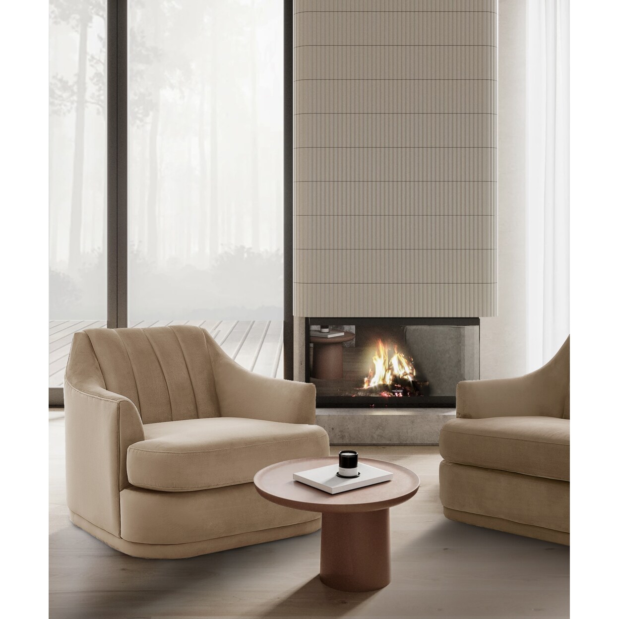 Iconic Home Rosa Club Chair Velvet Upholstered Single Cushion Seat ...