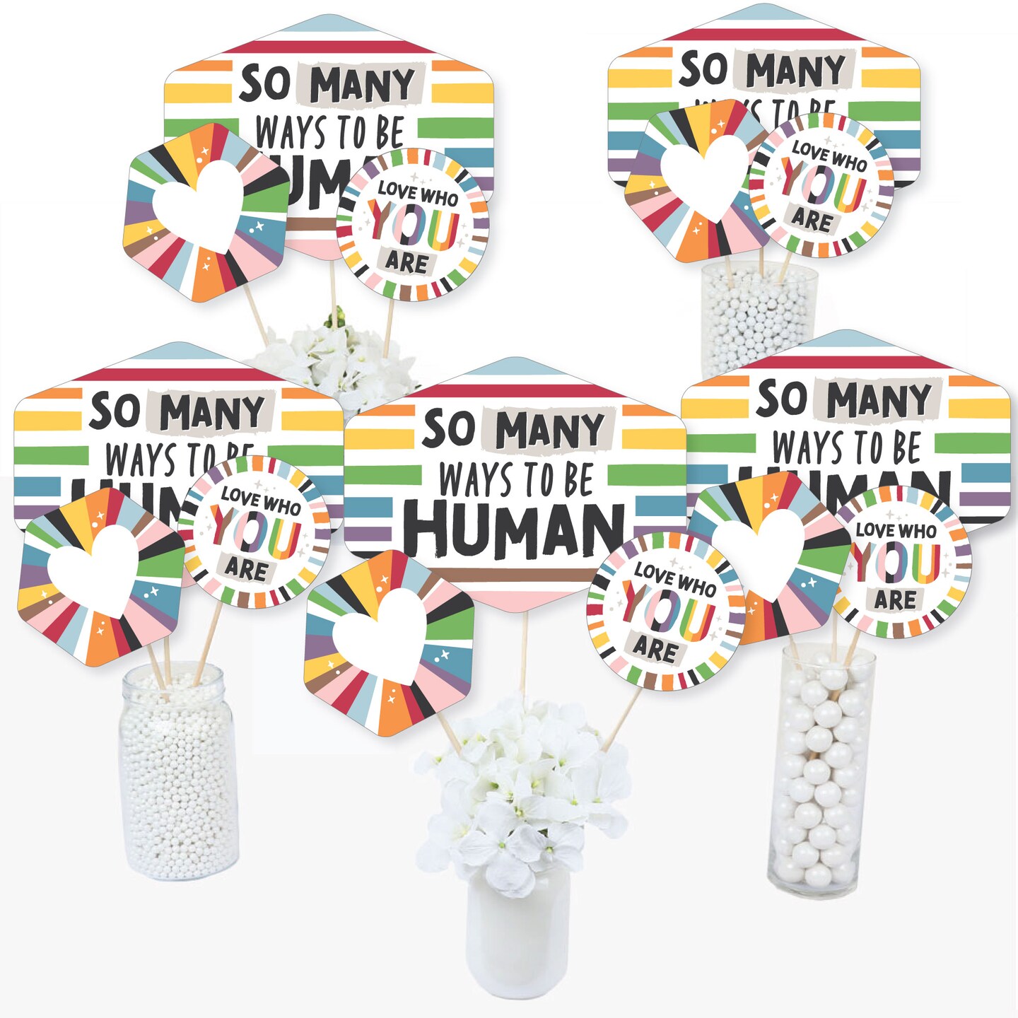 Big Dot of Happiness So Many Ways to Be Human - Pride Party Centerpiece ...