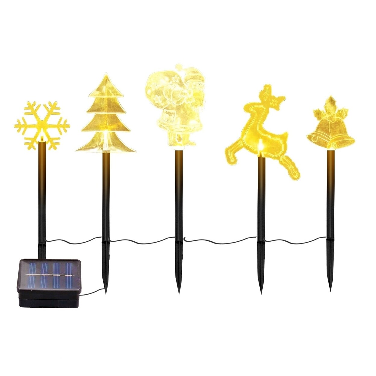 5Pcs Mixed Christmas Decoration Light Solar Stake Light Waterproof ...