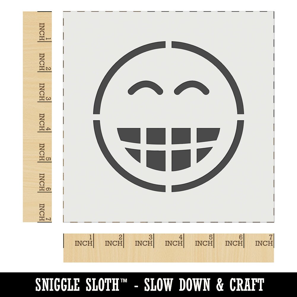 Happy Face Big Smile Teeth Grin Emoticon Wall Cookie DIY Craft Reusable ...