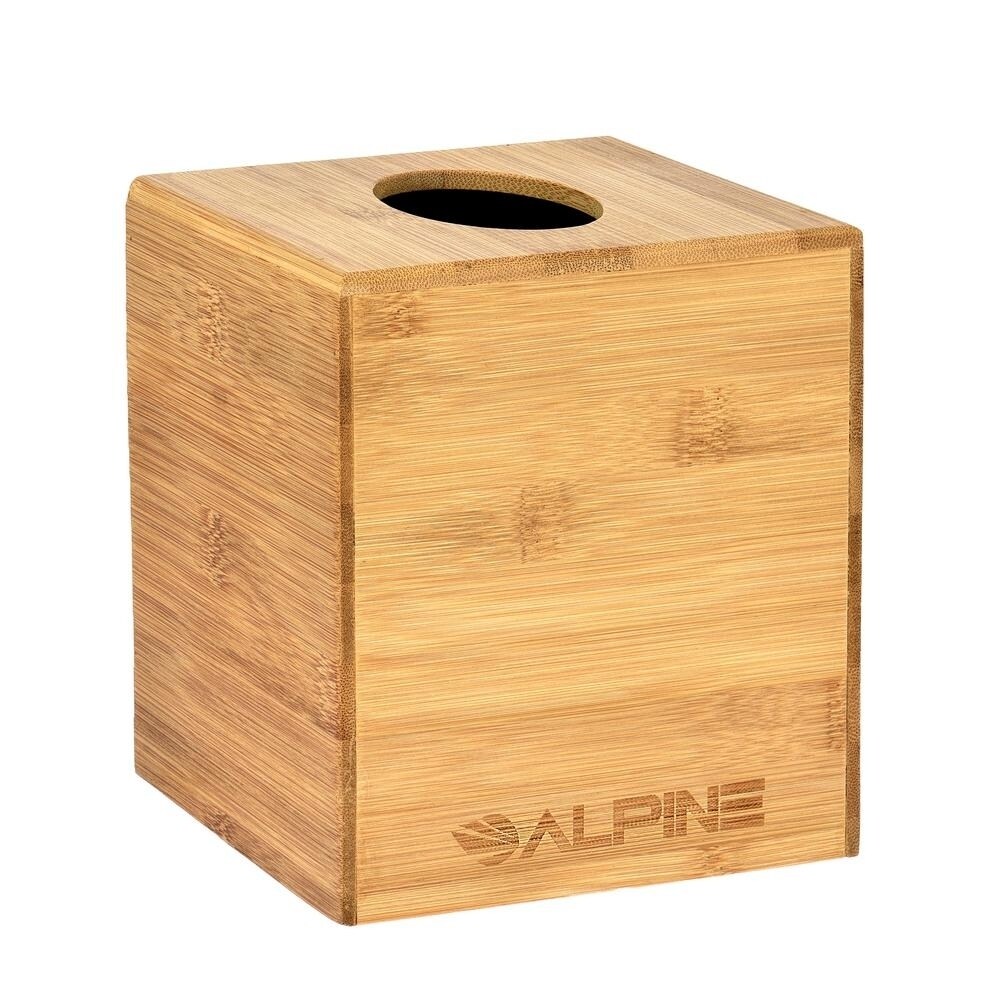 Alpine Industries Square Cube Wood Tissue Box Cover Holder in Bamboo 2 ...