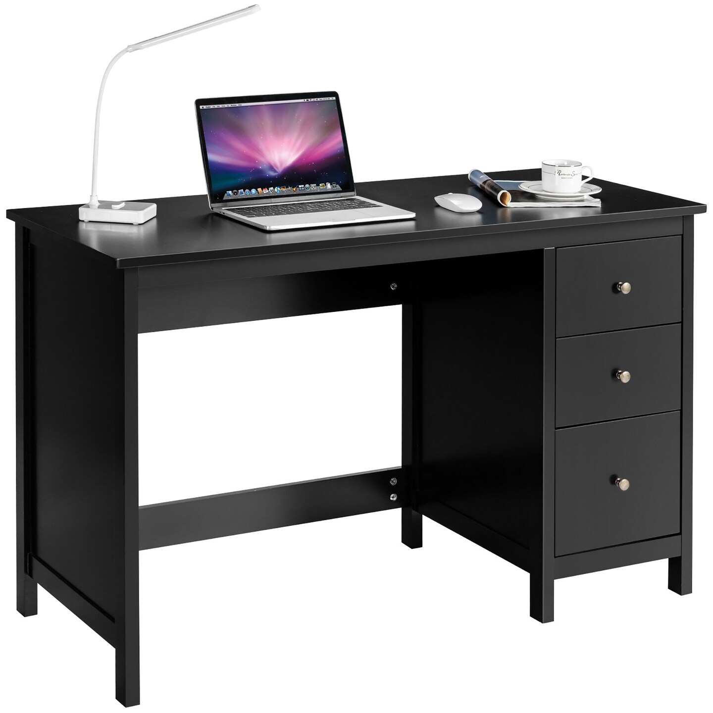 Computer Desk Study Writing Desk Home Office Workstation with 3 Drawers ...