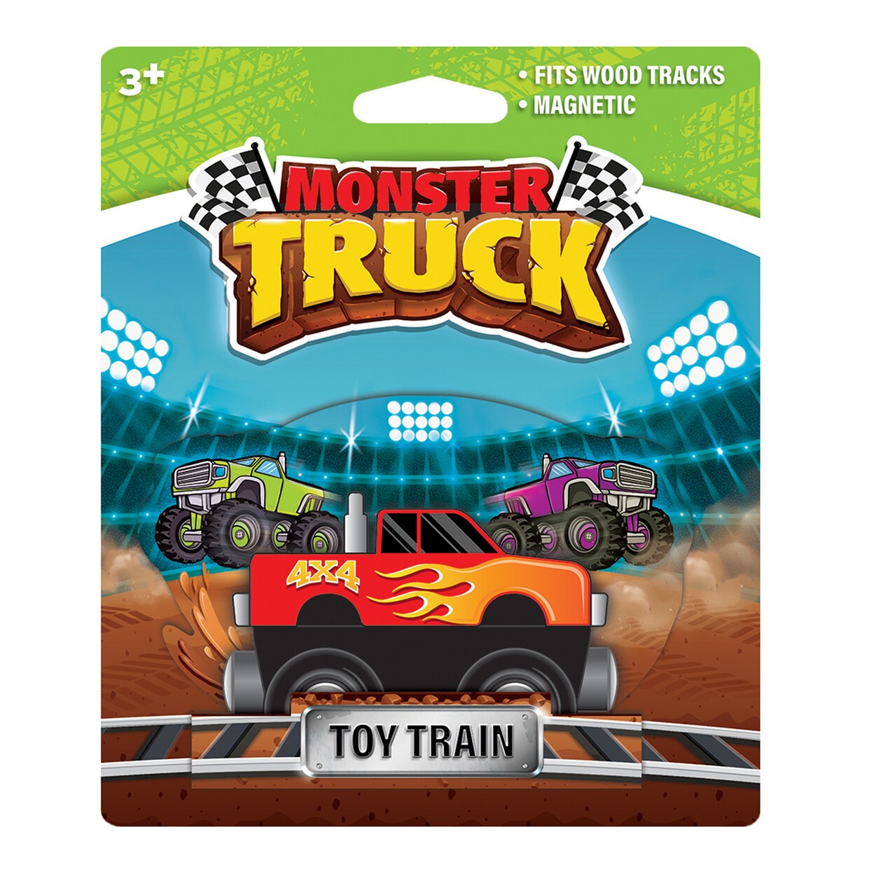 Masterpieces Monster Truck Wooden Toy Train Engine For Kids | Michaels