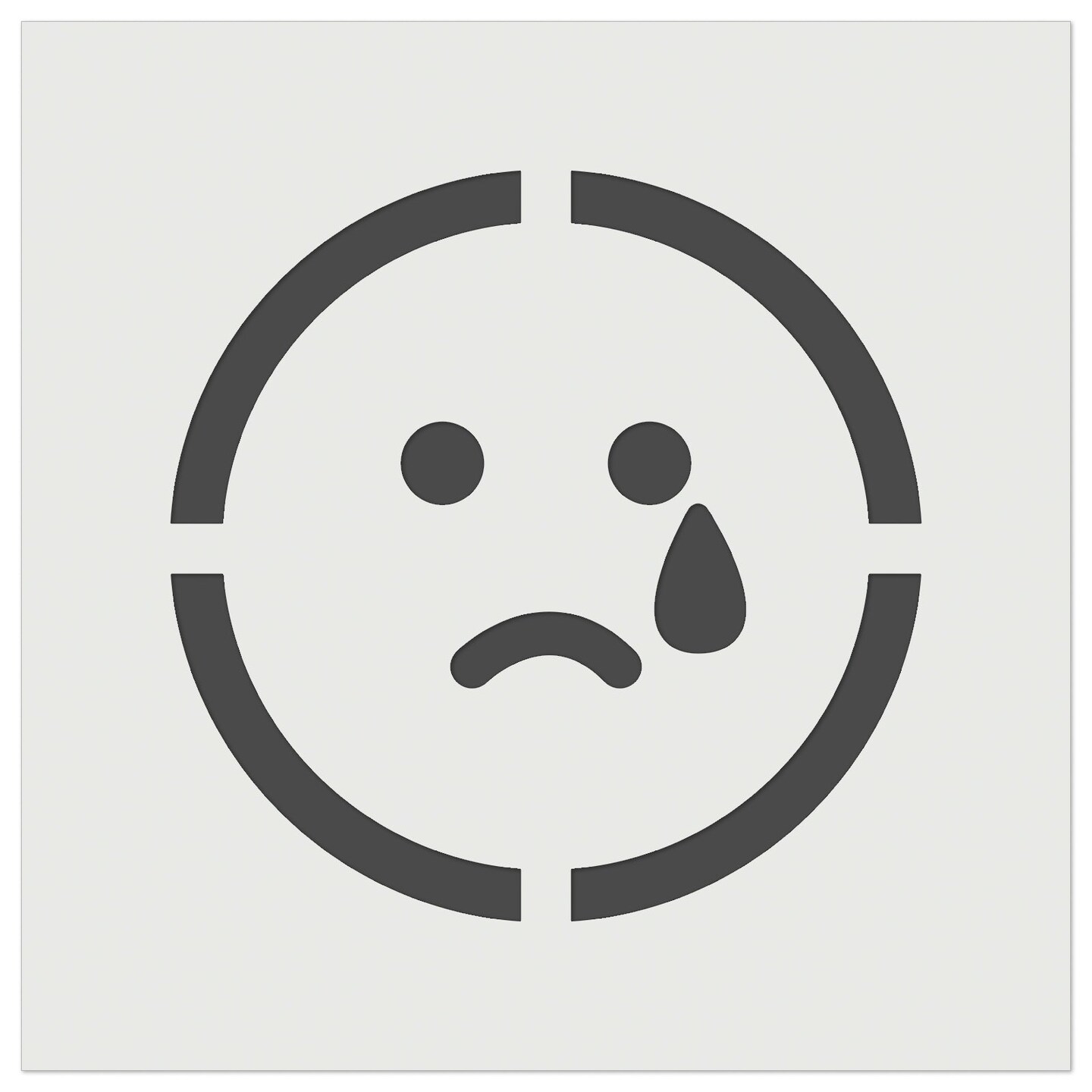 Sad Tear Crying Frown Face Emoticon Wall Cookie DIY Craft Reusable ...