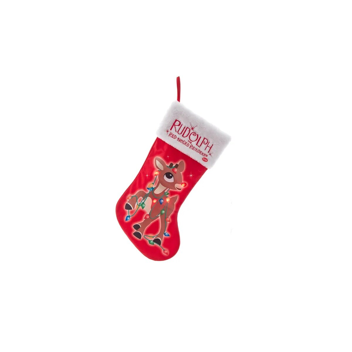 KSA Set of 4 Battery Operated Light Up Red Rudolph Christmas Stocking 2 ...