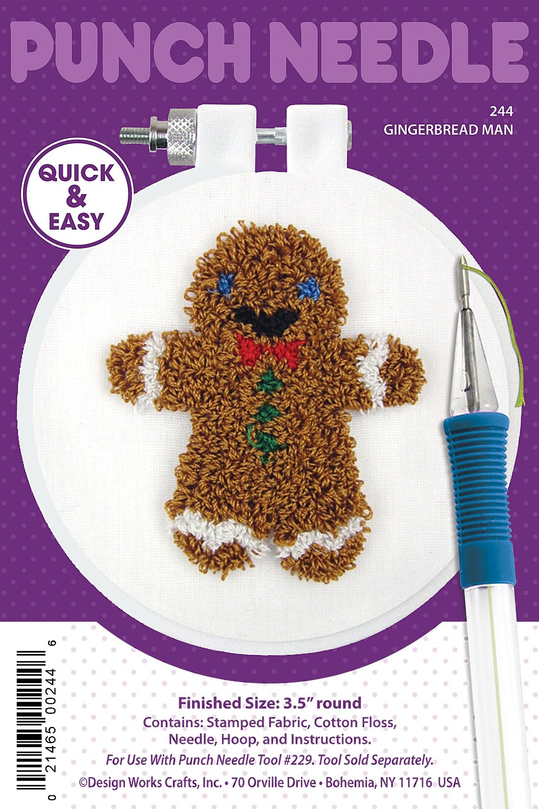 Design Works Punch Needle Kit 3.5" Round-Gingerbread | Michaels