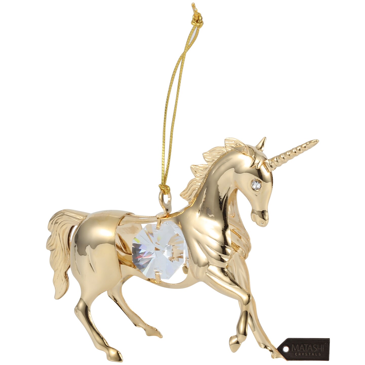 Matashi 24K Gold Plated Crystal Studded Unicorn Ornament | Michaels