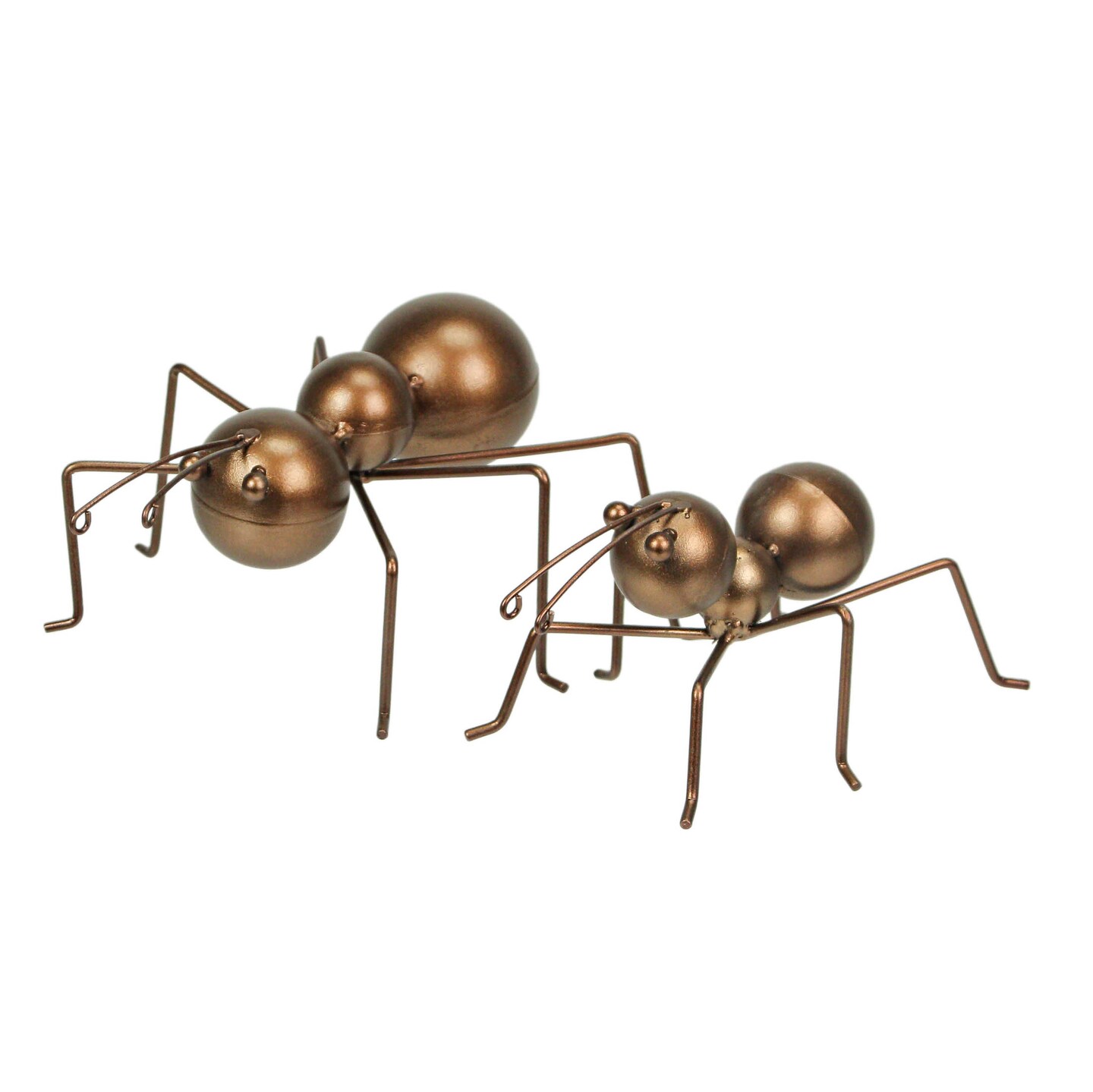 Set of 2 Metal Copper Ant Sculptures Home Garden Decor Indoor Outdoor ...