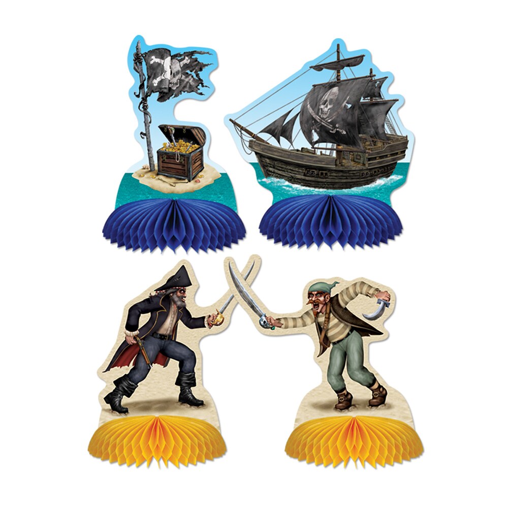 Beistle Pirate Mini Centerpieces 5 1 By 2" - 12 Pack (4 Per Package ...