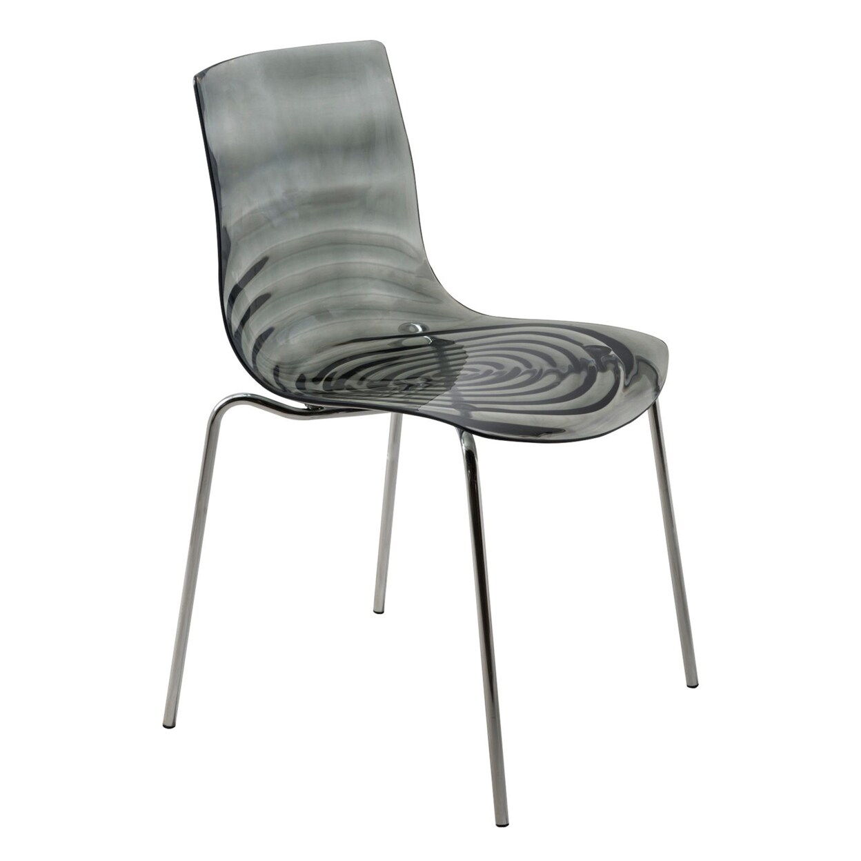 Leisuremod Astor Water Ripple Design Dining Chair - Transparent Black ...