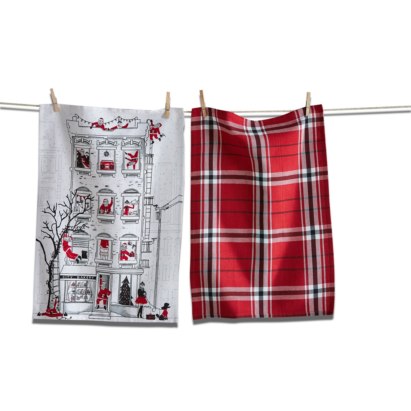 Santa Cityscape Dishtowel Set/2 | Michaels