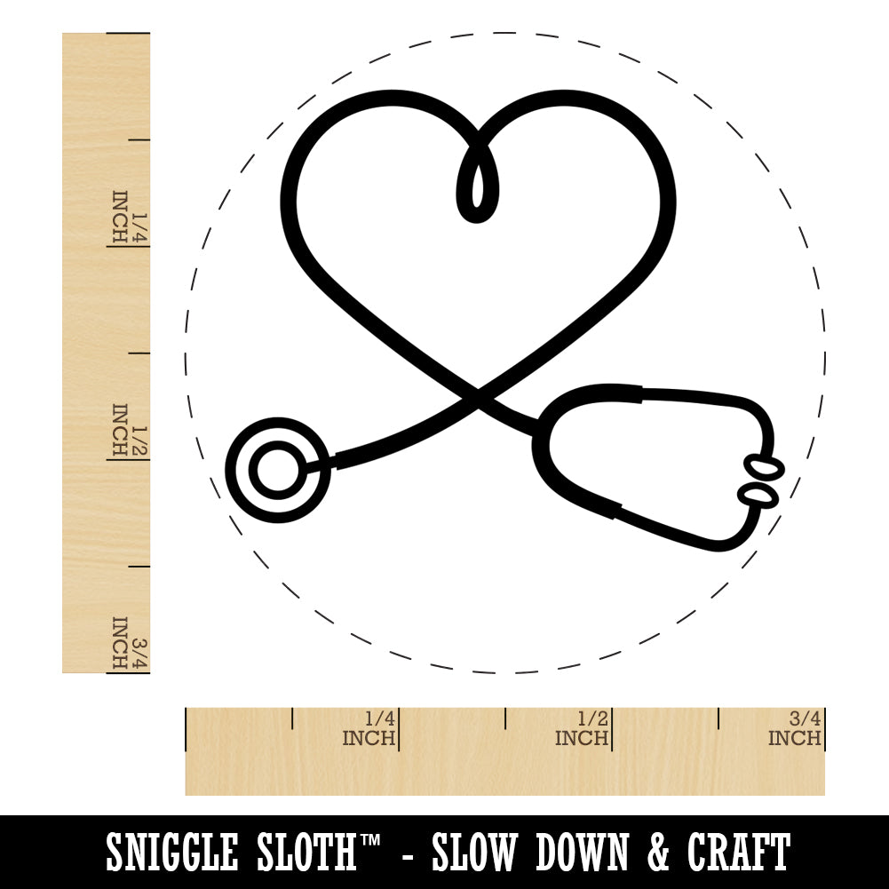 Nurse Doctor Heart Shaped Stethoscope Self-Inking Rubber Stamp for ...