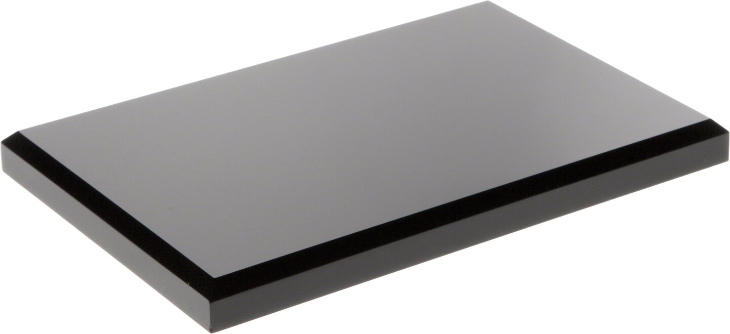 Plymor Black Acrylic Rectangular Beveled Display Base, 6" W x 4" D x 0. ...