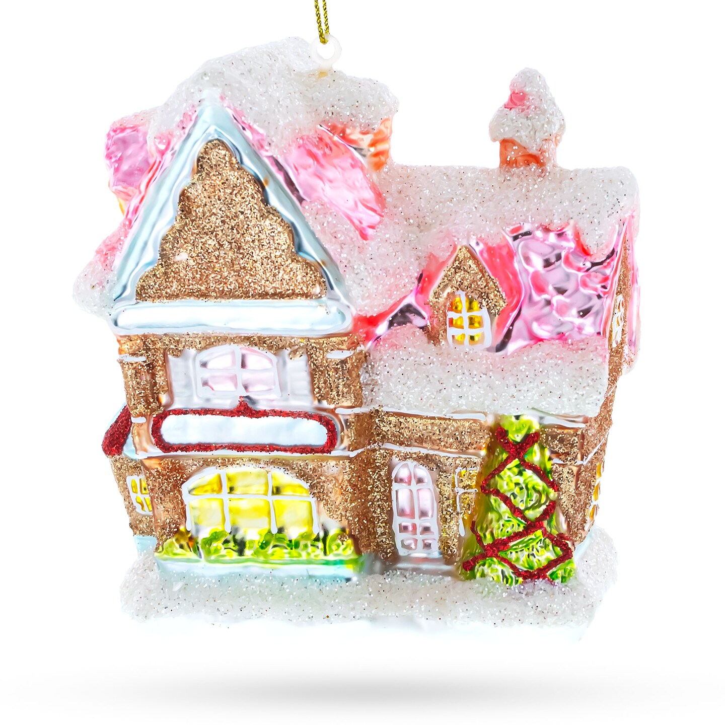 Decorated Gingerbread House Blown Glass Christmas Ornament | Michaels