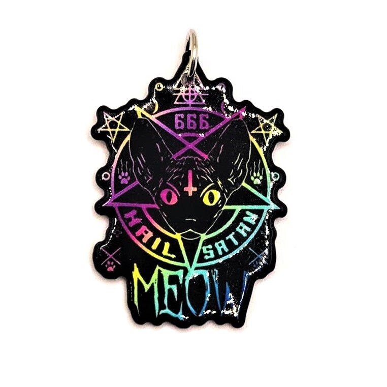 1, 4 or 20 Pieces: Hail Satan Rainbow Cat Charms | Michaels