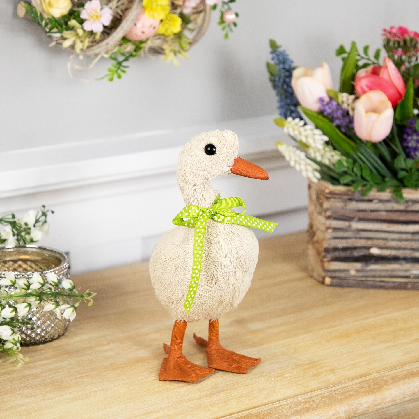 Northlight Duck with Polka-Dot Bow Easter Decoration - 8" | Michaels