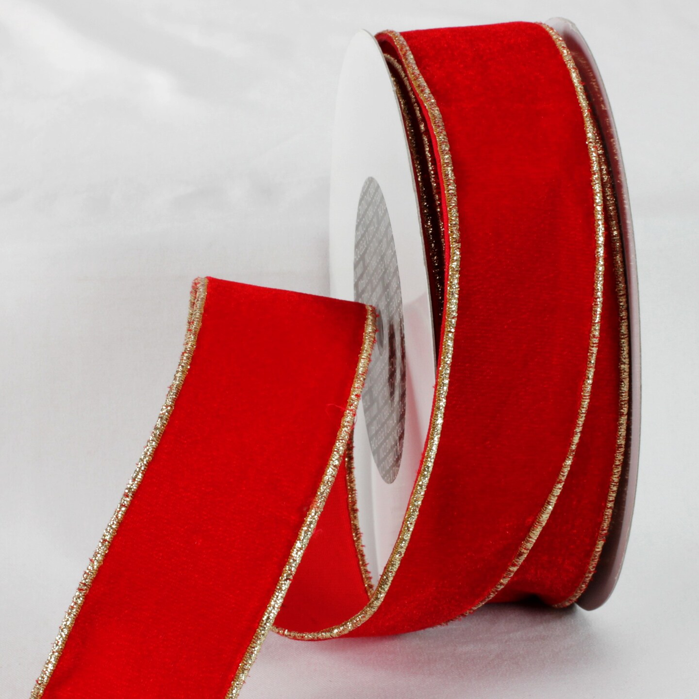 The Ribbon People Red and Gold Colored Woven Edge Soft Velvet Ribbon 2 ...