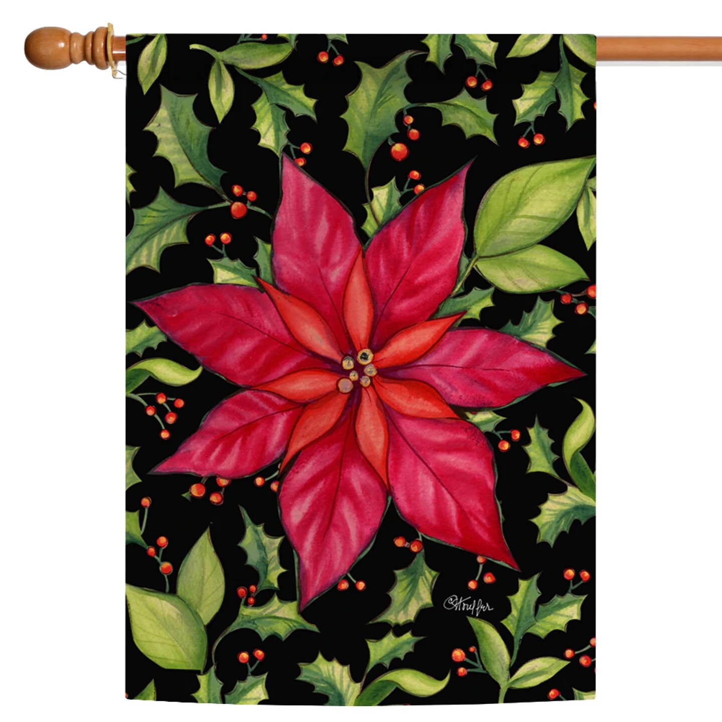 Toland Home Garden Poinsettia Flower Rectangular Outdoor House Flag ...