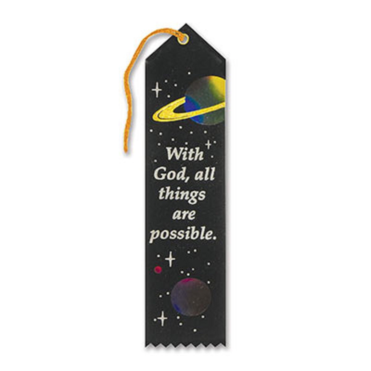 Beistle Pack of 6 Black "With God, All Things Are Possible Award ...