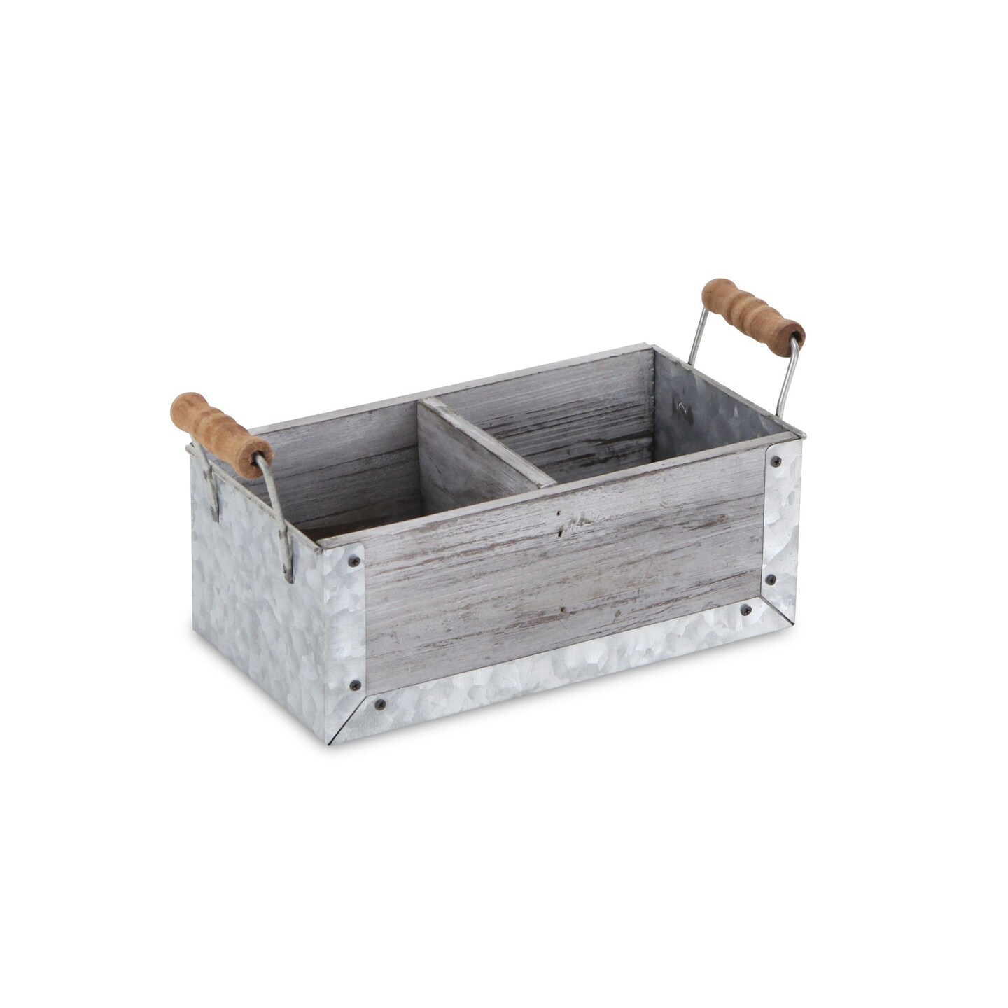 Contemporary Home Living 10.25" Gray Contemporary 2 Storage Caddy with ...