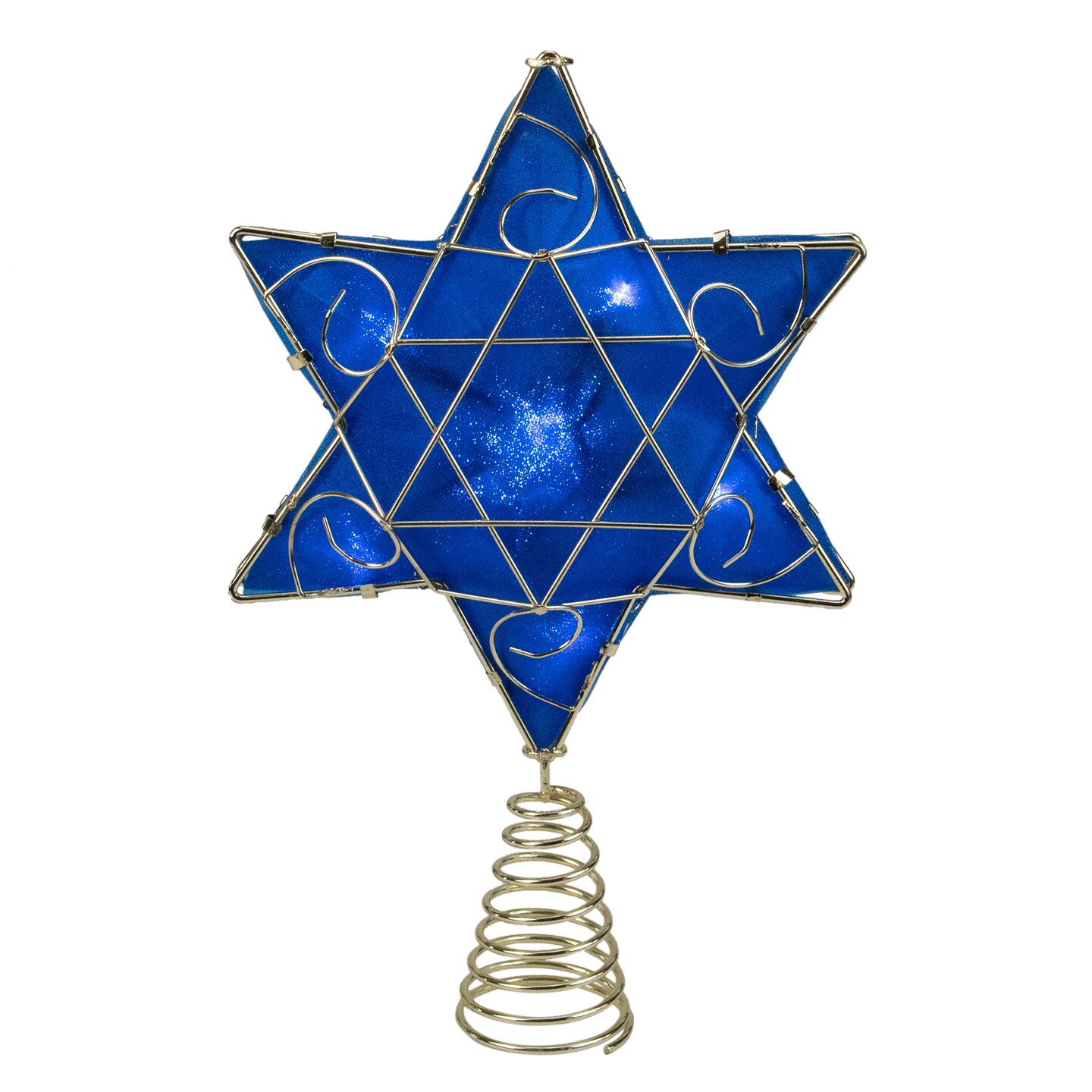 Kurt Adler Blue and Gold Colored Hanukkah Star LED Tree Topper 11.5 ...