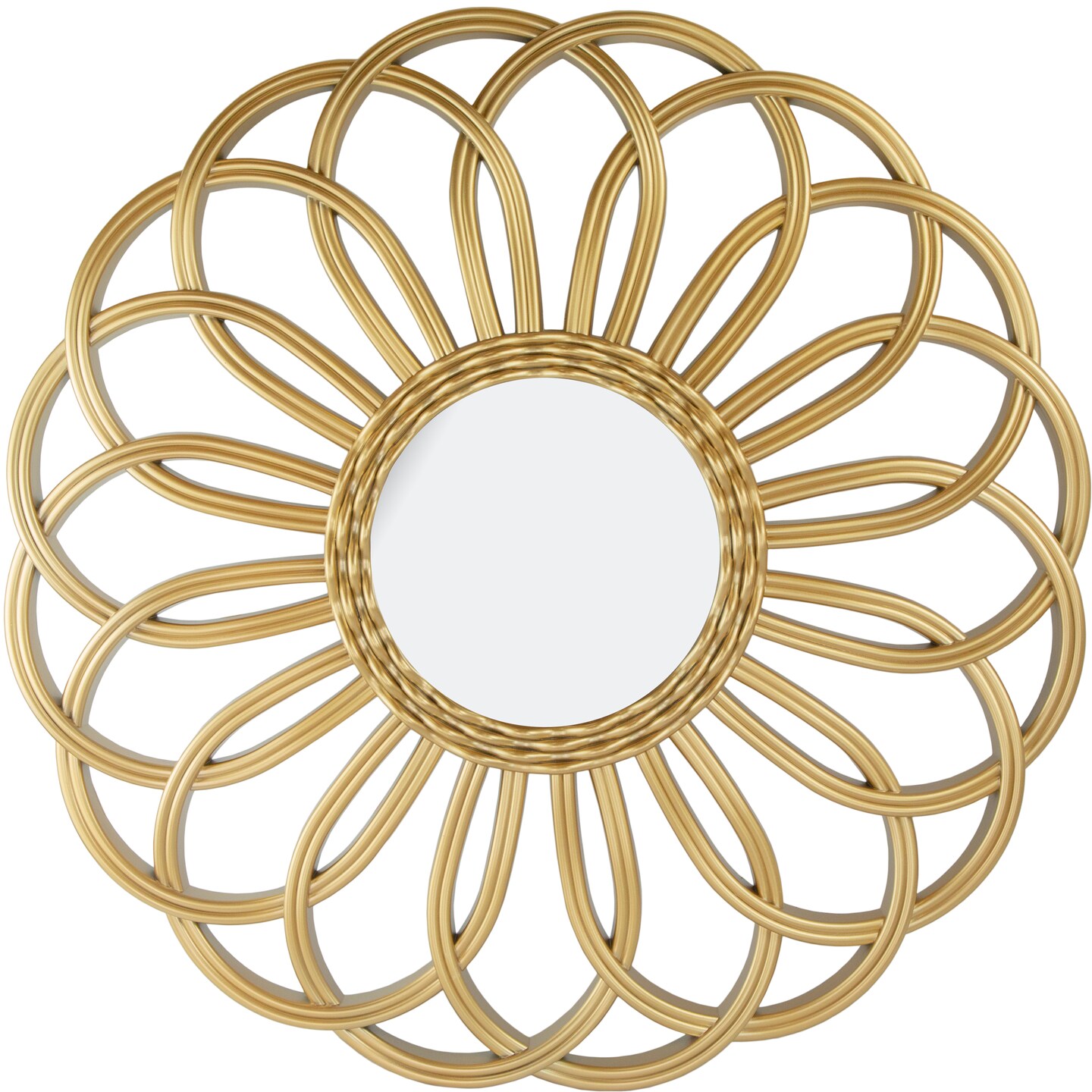 Northlight 30" Round Rattan Sunflower Wall Mirror | Michaels