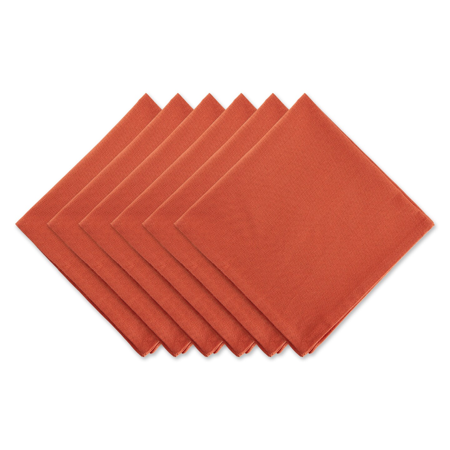 Contemporary Home Living Set of 6 Orange Spice Solid Square Napkin, 20 ...