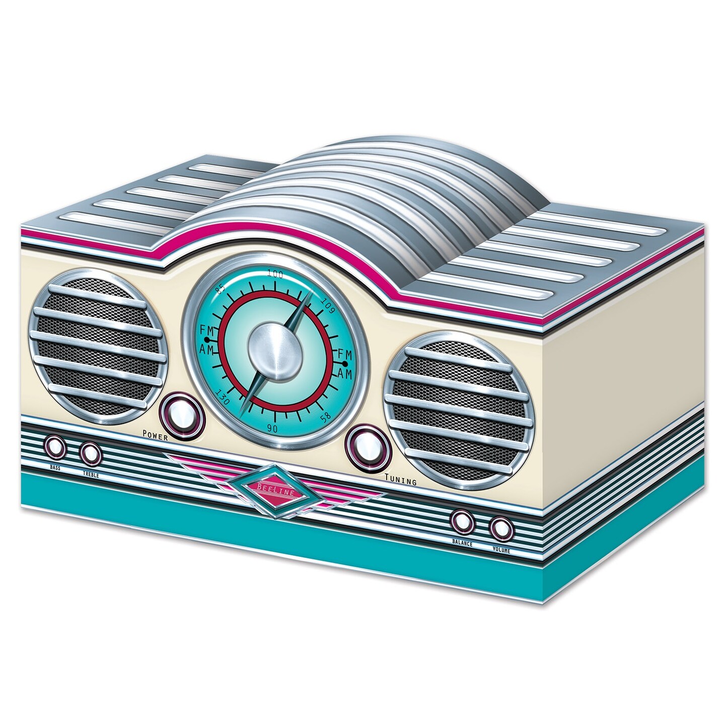 Beistle 12 Counts Gray and Beige 3-D Rock and Roll Radio 50's ...