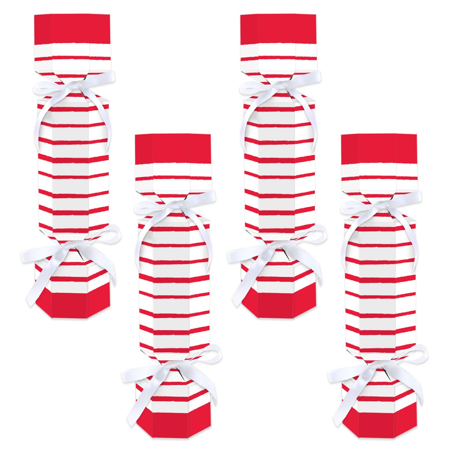 Big Dot of Happiness Red Stripes - No Snap Simple Party Table Favors ...