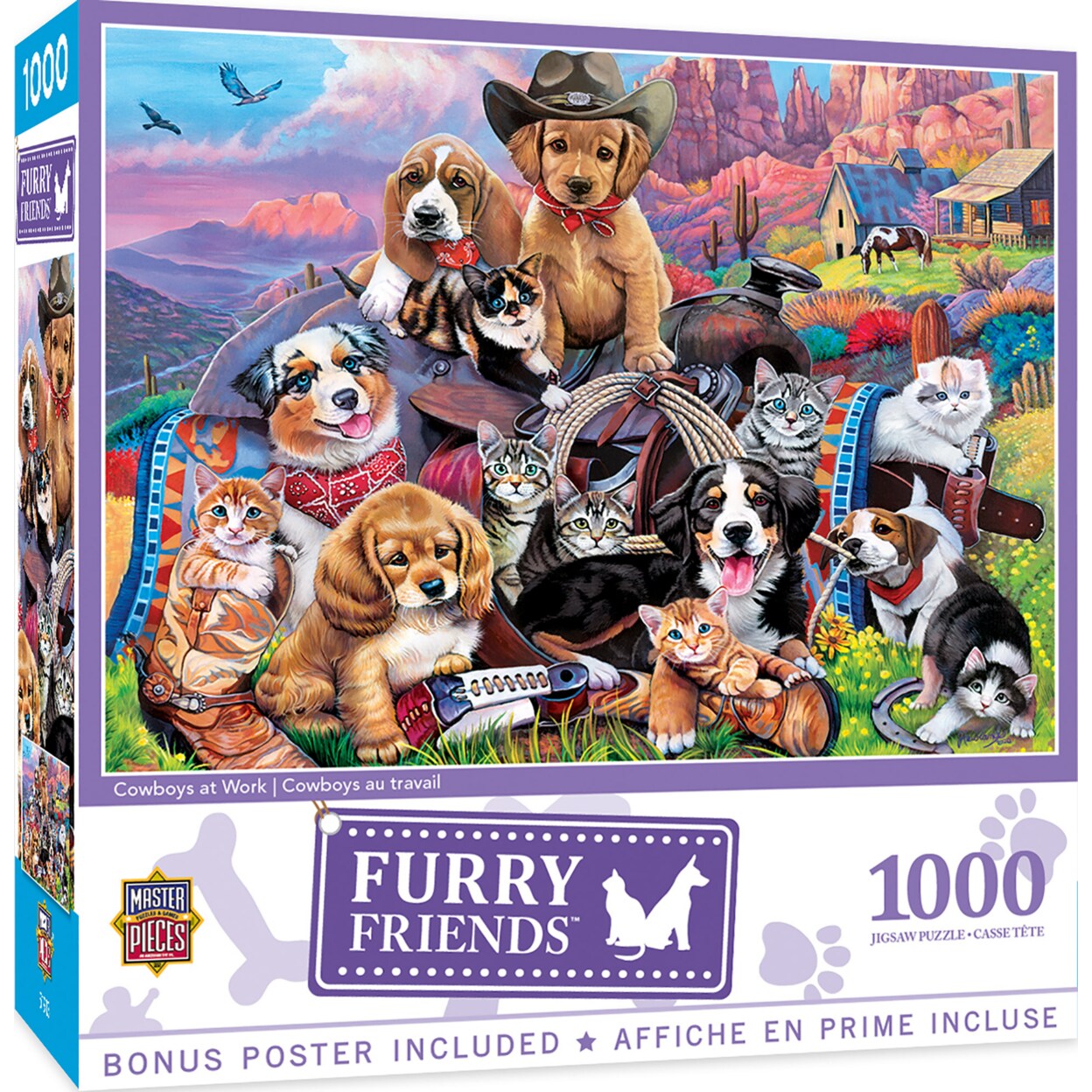 Masterpieces 1000 Piece Jigsaw Puzzle - Cowboys at Work - 19.25"x26.75 ...
