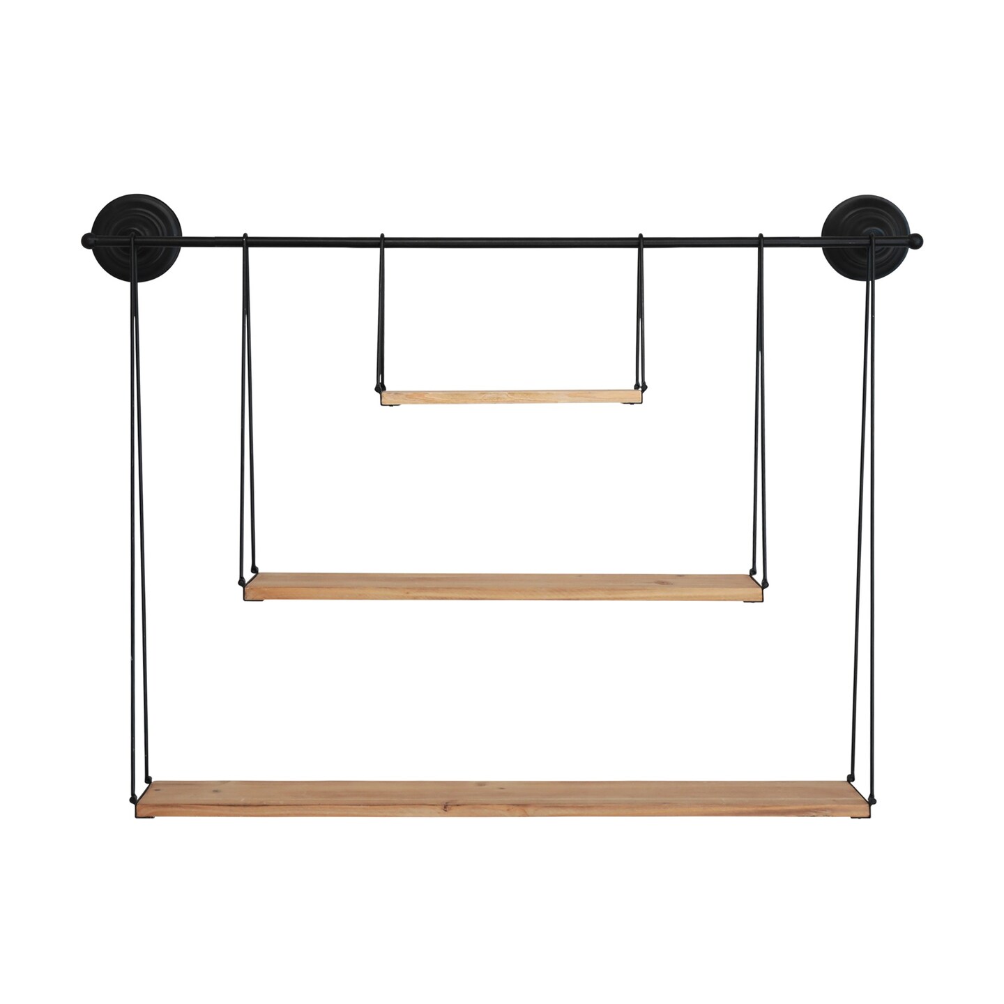 Contemporary Home Living 30" 3 Tier Metal and Wood Wall Shelf | Michaels