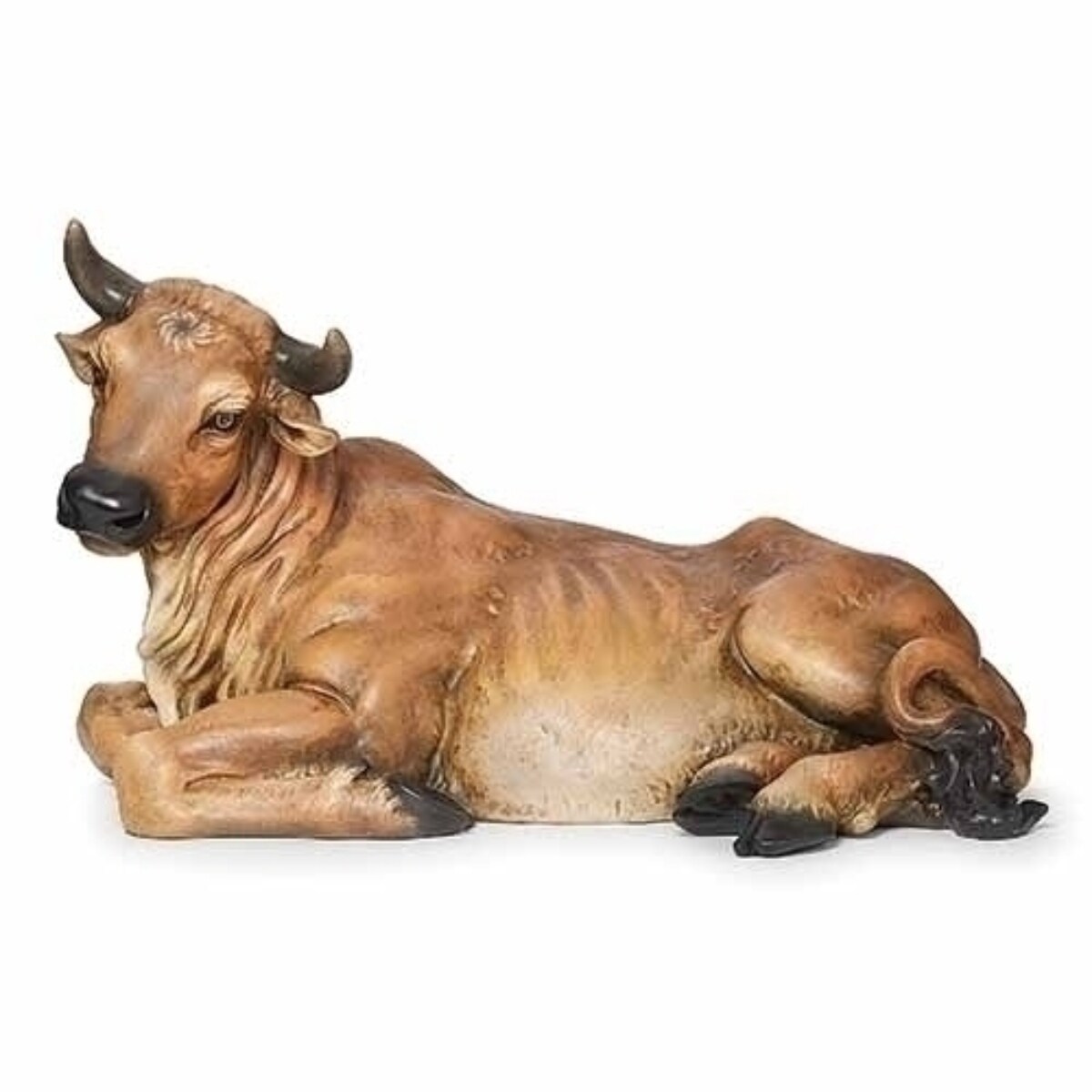 Roman Sitting Ox Tabletop Figurine - 7.75" - Brown and Black, Color ...