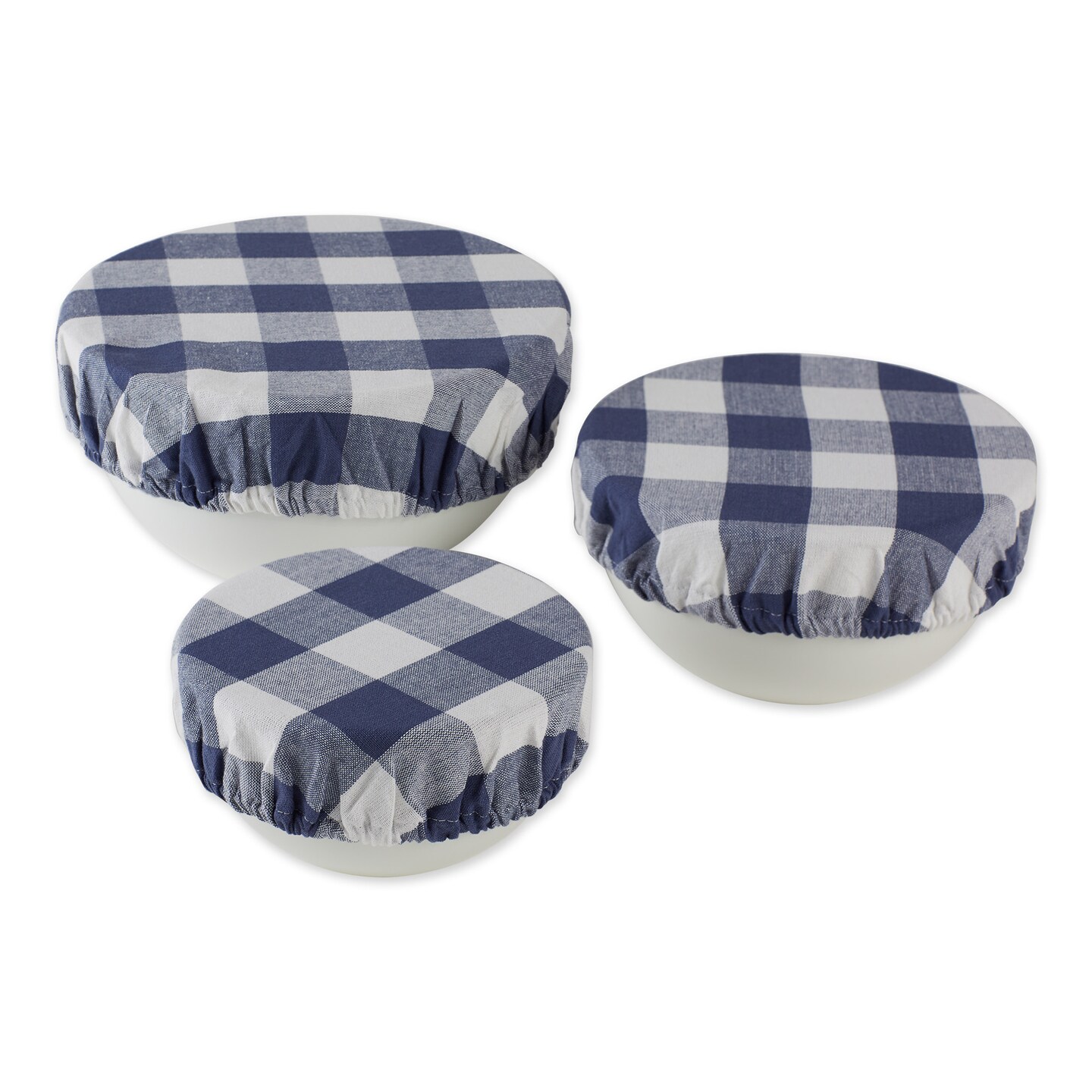 Contemporary Home Living Set of 3 10" Assorted French Blue and Cream ...