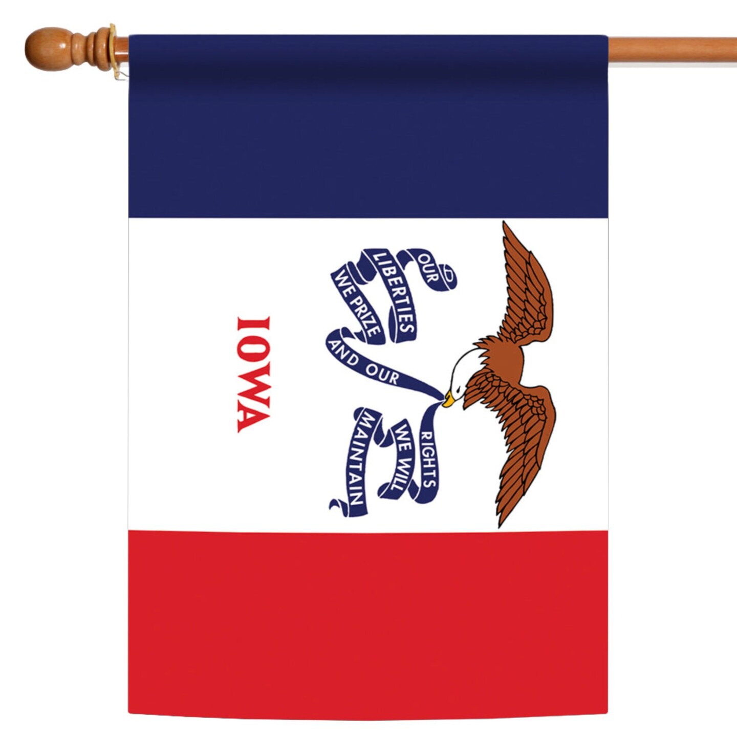 Toland Home Garden Blue and Red Iowa State Outdoor House Flag 40" x 28 ...