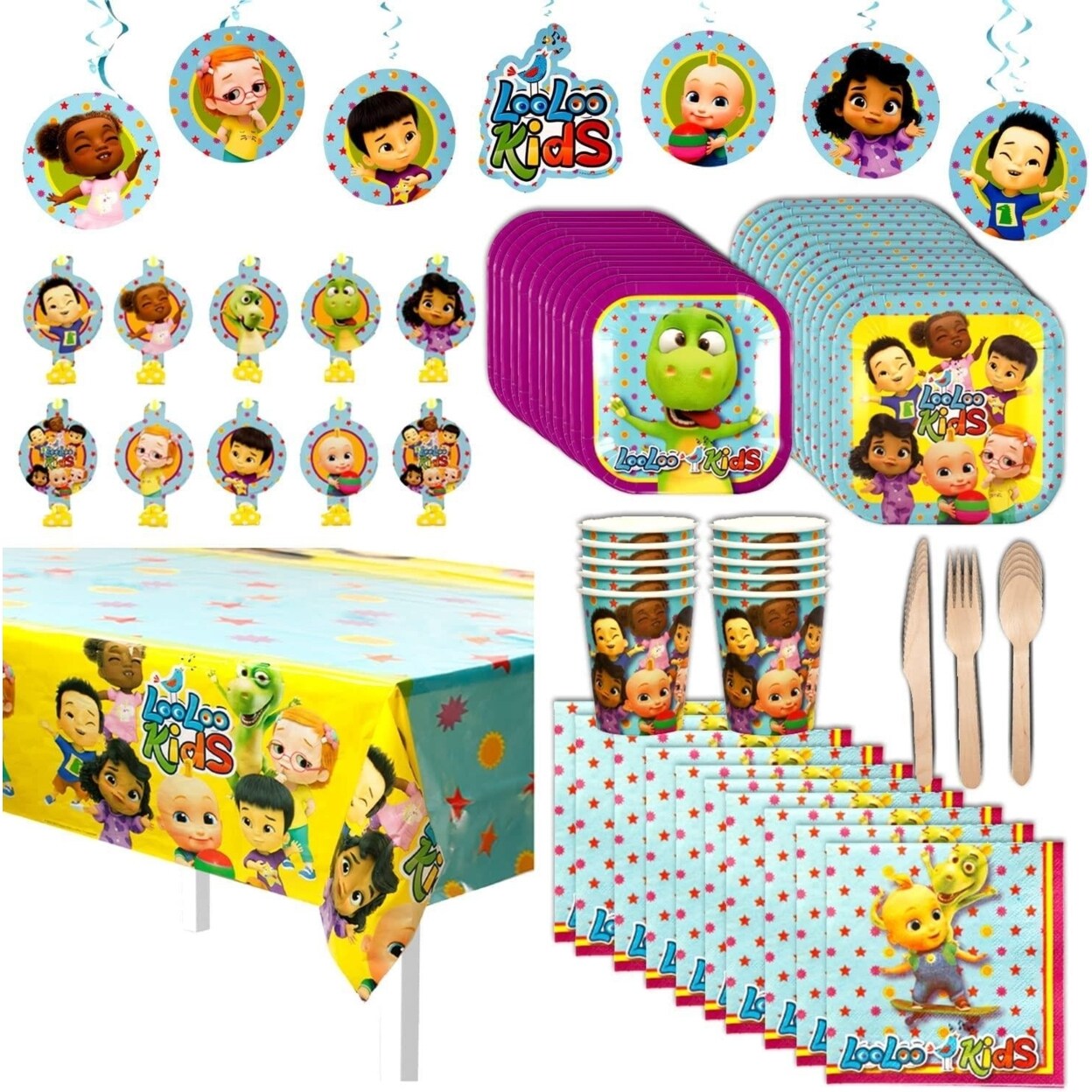 Mighty Mojo Looloo Nursery Rhymes Party In A Box 102Pc Birthday Decor ...