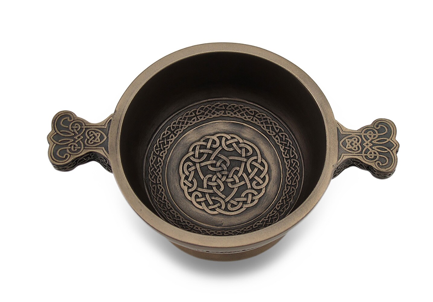 Celtic Knotwork Pattern Bronze Finished Two Handled Quaich Cup | Michaels