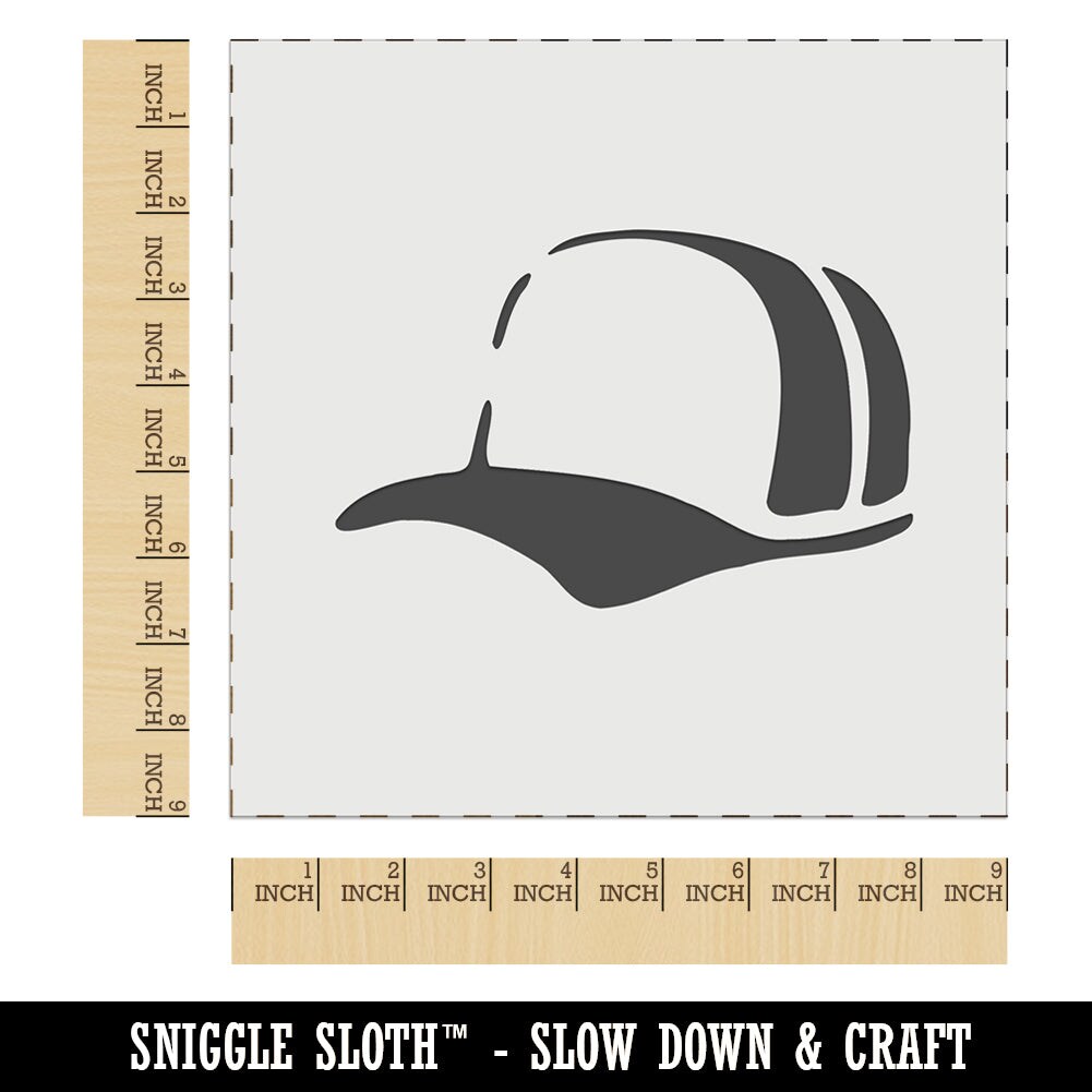 Baseball Cap Trucker Hat Sports Wall Cookie DIY Craft Reusable Stencil ...
