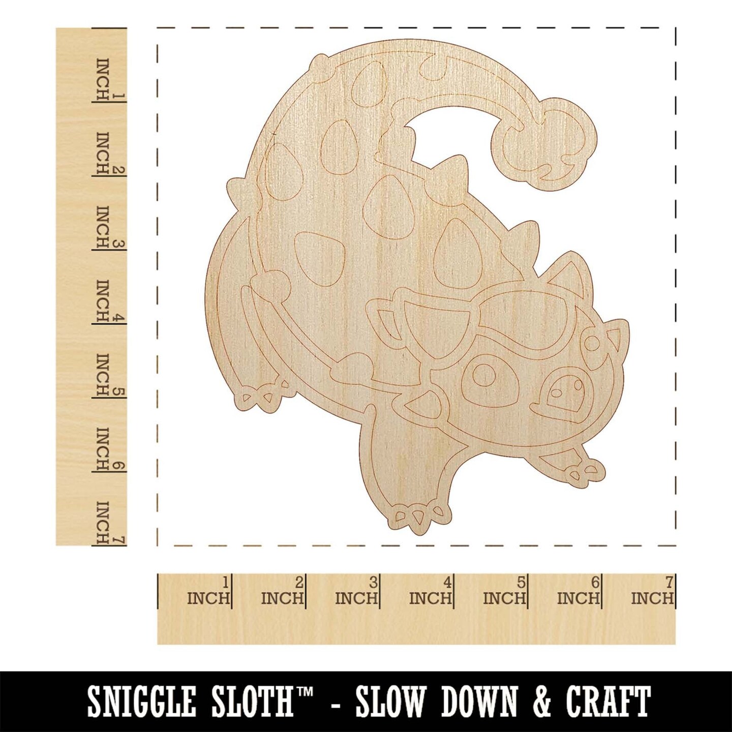 Chibi Ankylosaurus Dinosaur Unfinished Wood Shape Piece Cutout for DIY ...